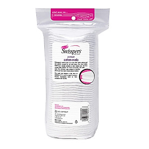 Swisspers Premium 100 Percent Cotton Ovals, Reclosable Bags, 50 Count Bags, 2 Pack (100 Count Total)