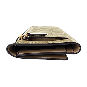 Coach Signature Slim Trifold Wallet (Light Khaki/Chalk)
