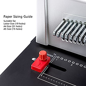 TIANSE Binding Machine, Spiral Coil Binder Machine Manual Punch Binder with Electric Coil Inserter, Comes with 100pcs 5/16" Plastic Coil Binding Spines & Plier for Letter Size, A4, A5 or Smaller Sizes