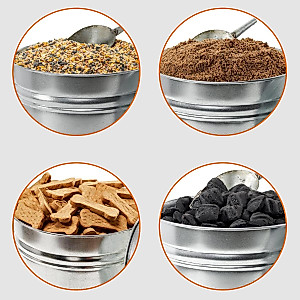 UBACKS Metal Trash Can with Locking Lid, 6 Gallon Galvanized Steel Bucket