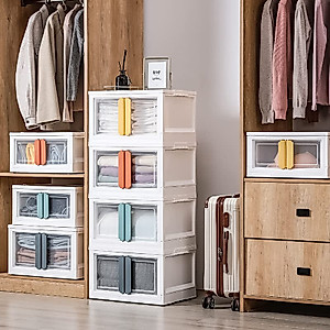 Cube Folding Storage Boxes with Lids (Blue)