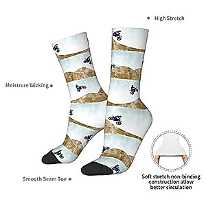 Motocross Dirt Bike - Men Women Novelty Comfort Casual Ankle Crew Socks Long Crazy Socks Dress Socks Athletic Tube Stockings - Breathable