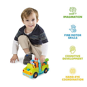 Little Mechanic Take Apart Truck - Stem Toys Construction Tool Truck w/Electric Drill and Power Tools, Lights and Music - Bump and Go Action - Developmental Toys for 36+ Months Year Old Boys Girls