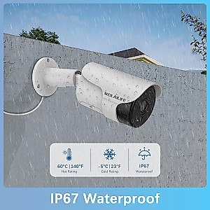 WEILAILIFE 【90ft Super Night Vision & 130°Ultra Wide-Angle】 2-Way Audio 5.0MP Outdoor Wired Extended Security Camera, Bullet Exterior Surveillance, Home Video Surveillance & Security Cameras