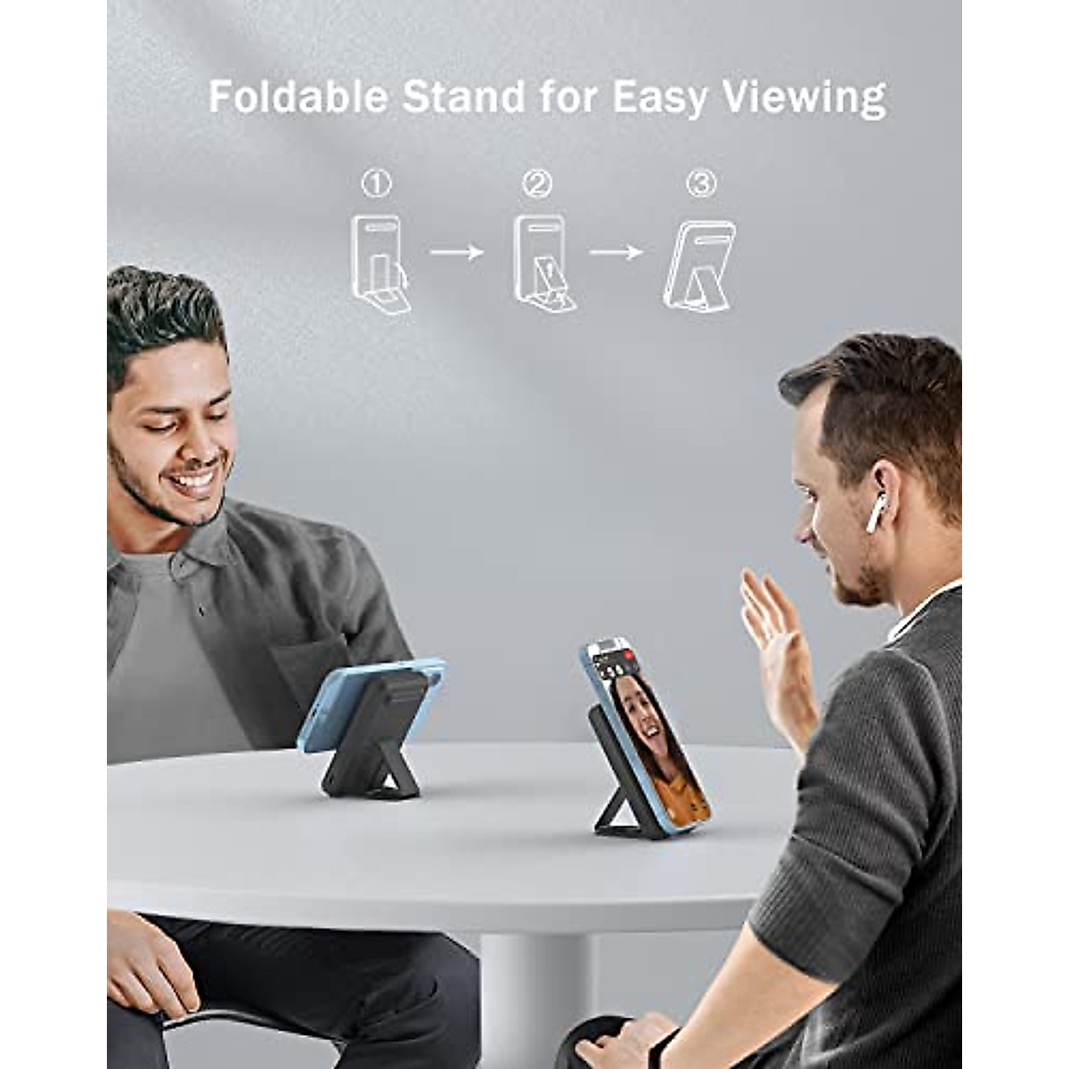 podoru Wireless Portable Charger, Foldable 10000mAh Magnetic Power Bank with Type-C Cable LED Display 22.5W PD Fast Charging Lighting Mag-Safe Battery Pack for iPhone 14/13/12/Mini/Pro/Pro Max-Black