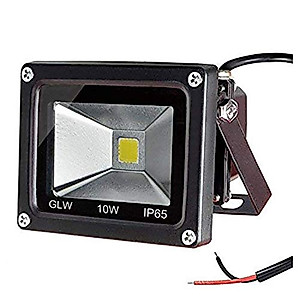 GLW® 10w 12v Ac or Dc Warm White Led Flood Light Waterproof Outdoor Lights 750lm 80w Halogen Bulb Equivalent Black Case
