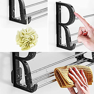 Rackii Over the Door Shoe Organizer, 2-Pack Wall Mounted Shoe Rack Organizer,Door Shoe Rack Organizer with Sticky Hanging Mounts,Shoes Holder Storage Organizer Shelf with Storage Hooks-No Drilling