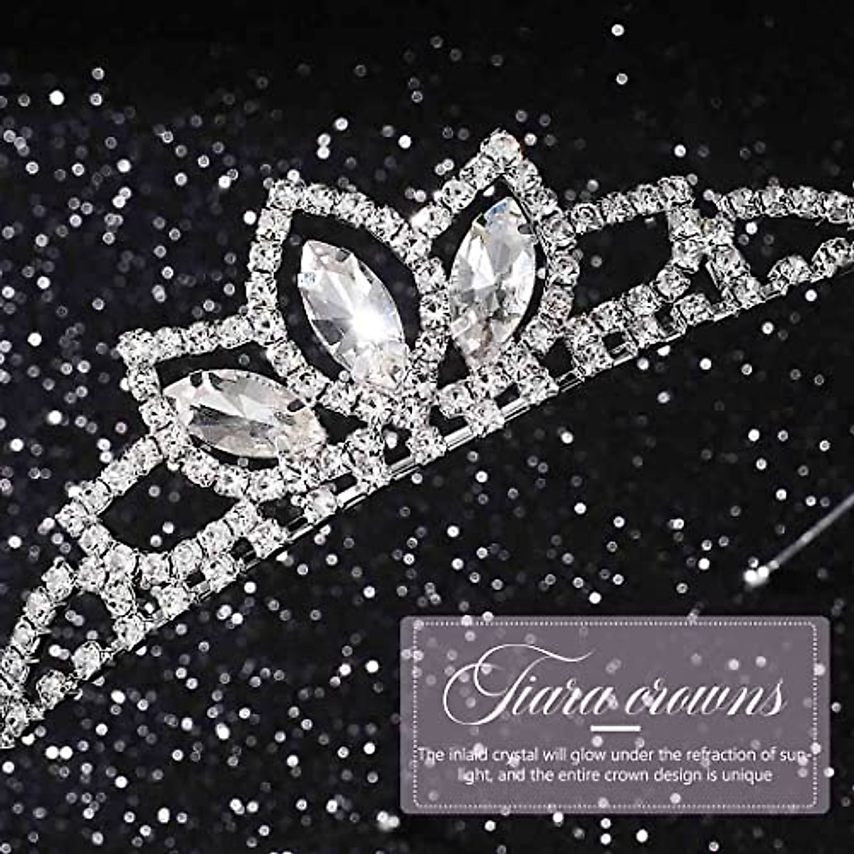 Kilshye Princess Silver Tiara and Crown Pink Crystal Tiaras Girls Pageant Crowns Rhinestone Birthday Headdress for Kids (Silver)