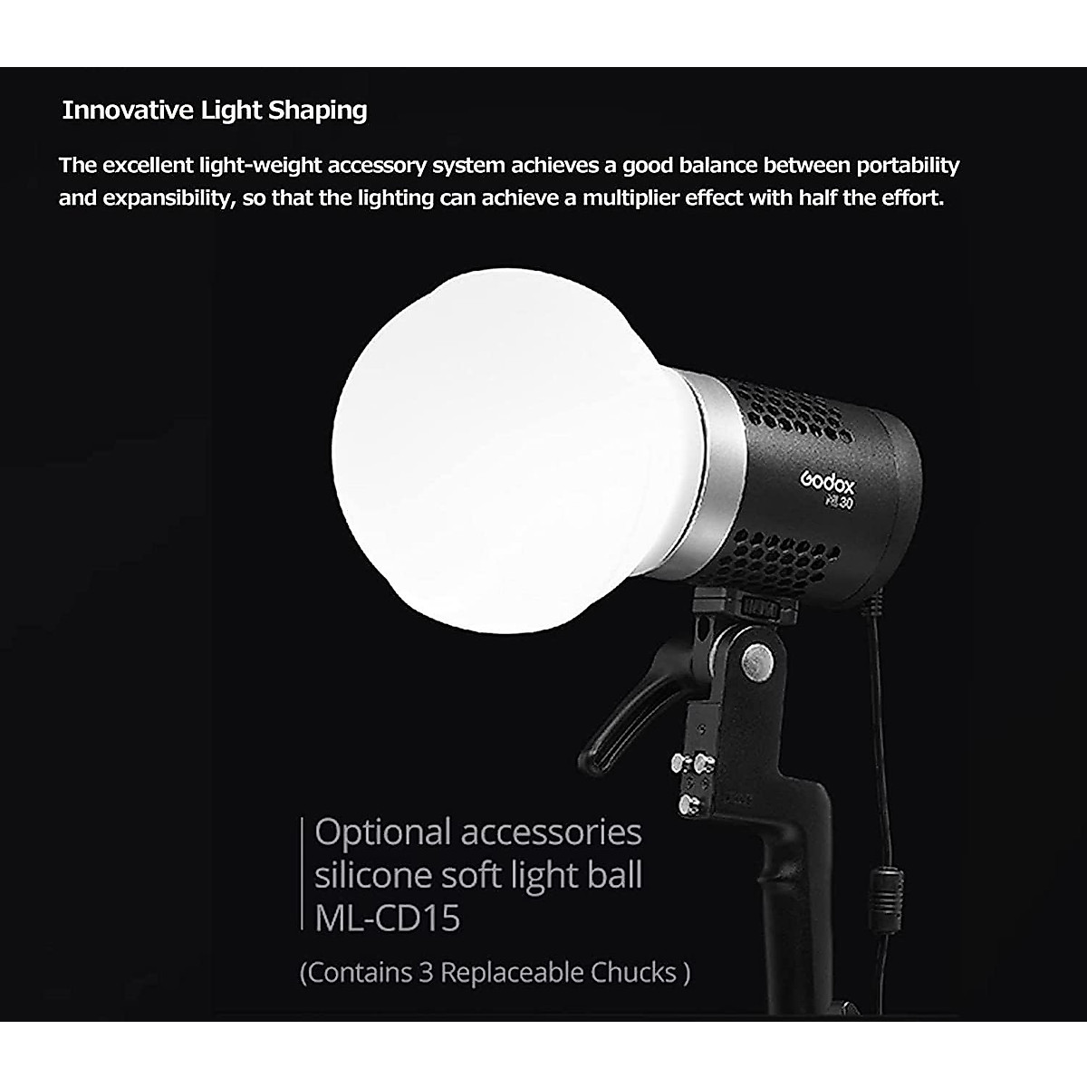 GODOX ML-CD15 Softbox Diffusion Dome Kit with 3 Adapters for godox V1 AD100PRO AD200PRO V860III V860II V850II TT685II TT685 TT600 TT560II TT520II TT660S AD200 ML30 ML30Bi ML60 ML60Bi AD300PRO AD400PRO