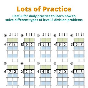 Channie’s One Page a Day Level 2 Division Workbook, Educational Math Activity Book for Kids, Ideal for 3rd to 5th Grade, 50 Pages of Level 2 Divisions for Daily Practice with Answer Sheets Included