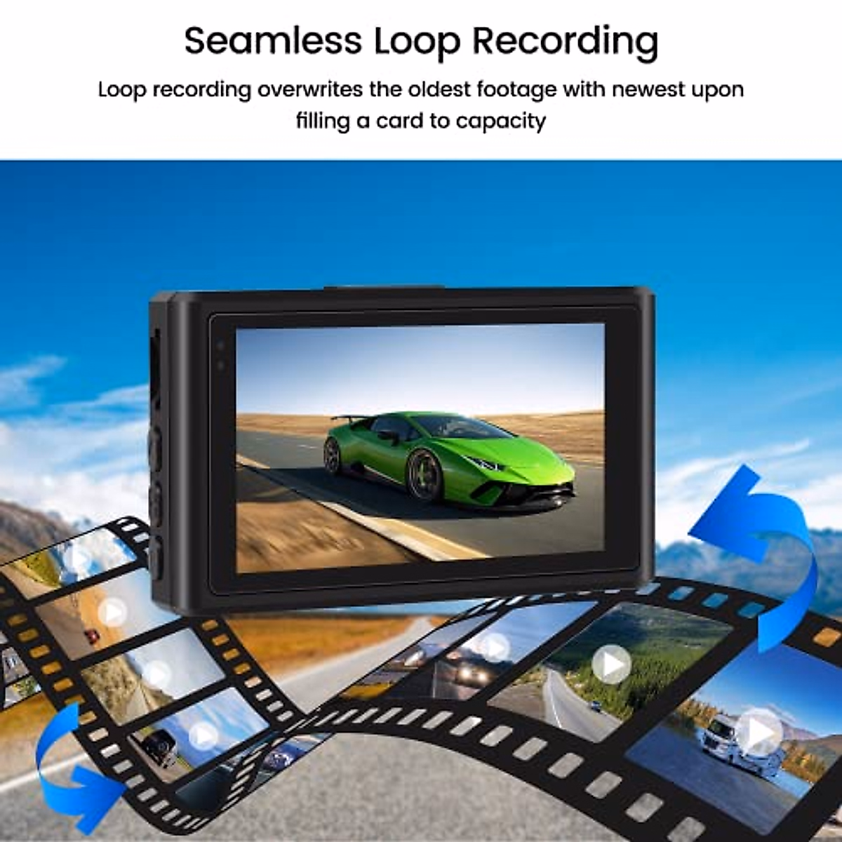 Hikity Dash Cam Front and Rear, 1080P Full HD Dashcam for Cars 3 Inch IPS Screen 170° Wide Angle Dashboard Camera, Super Night Vision, G-Sensor, Loop Recording, 24 Hours Parking Monitor