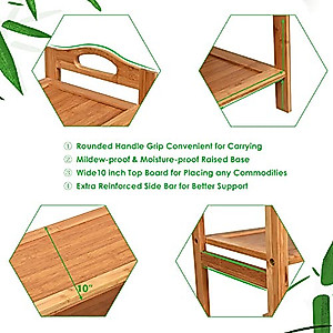 Giantex Bamboo Shoe Rack 5 Tier, Freestanding Shoe Rack with Two Rounded Handle for 15 Pairs, Entryway Standing Shoe Storage Organizer for Kitchen, Living Room, Entryway (5-Tier)