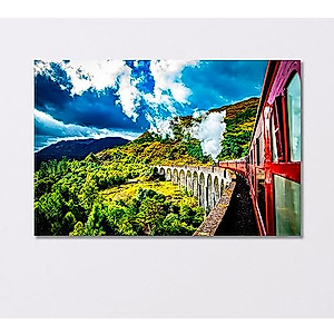 Glenfinnan Railway Viaduct in Scotland Canvas Print 1 Panel / 36x24 inches