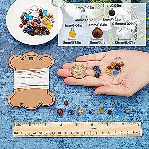 SUNNYCLUE 1 Box 300+Pcs DIY 10 Sets Solar System Bracelets Kit Universe Galaxy The Nine Guardian Planets Beading Bracelet Necklace Tiger Eye Bead Natural Gemstone Beads for Jewelry Making Kits Craft