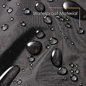 COOSOO High Back Stackable Chair Cover Patio Waterproof Chair Storage Bag Outdoor Furniture Cover Lounge Deep Seat Protection with Windproof Elastic for Garden Black