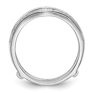 Solid 14K White Gold Engagement Wedding Ring Diamond Guard Size 7.5 (.24 cttw.)