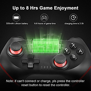 ASTARRY Controller for Switch, Wireless Pro Controller for Switch/Switch Lite/Switch OLED, Remote Gamepad with Joystick, Turbo Vibration, Ergonomic Non-Slip