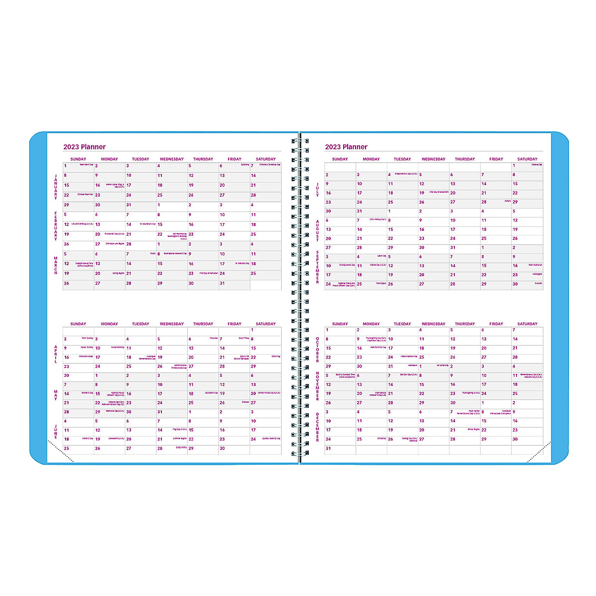 Brownline 2023 Essential Monthly Planner, 14 Months, December 2022 to January 2024, Twin-Wire Binding, 11" x 8.5", Mountain Blue (CB1262G.04-23)