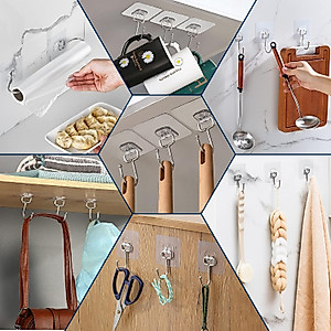 Stainless Steel Large Wall Hooks (Pack of 10) - Heavy Duty, Rustproof, Waterproof, Oilproof - Self-Adhesive Hooks for Robes, Towels, and Keys -for Kitchen, Bathroom, Office, and Outdoors