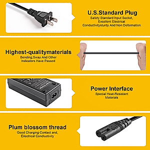 42V 2A Charger 1 Prong for 36V Lithium Ebike Escooter Compatible with Gotrax and All Brands' Electric Bike Scooter 5.5mm Plug