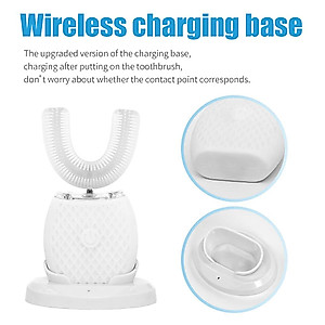 Ultrasonic Toothbrush Automatic Toothbrush Teeth Whitening Toothbrush Manual Toothbrush for Adults 360°Electric Toothbrush Upgraded Rechargeable Washable Travel Home Dual-use (White)