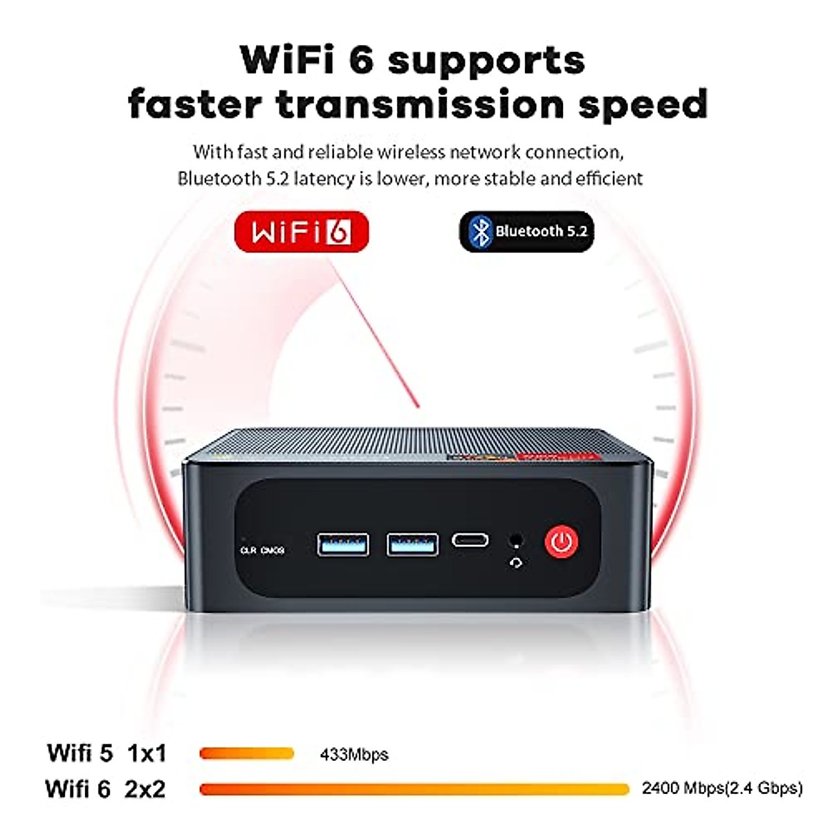 Beelink SER5 Versatile Mini PC, AMD Ryzen 5 5560U(up to 4.0GHz) 6C/12T, Mini Computer 16GB DDR4 RAM 500GB NVME SSD, Mini Desktop Computer 4K@60Hz Triple Screen Display WiFi6 BT5.2