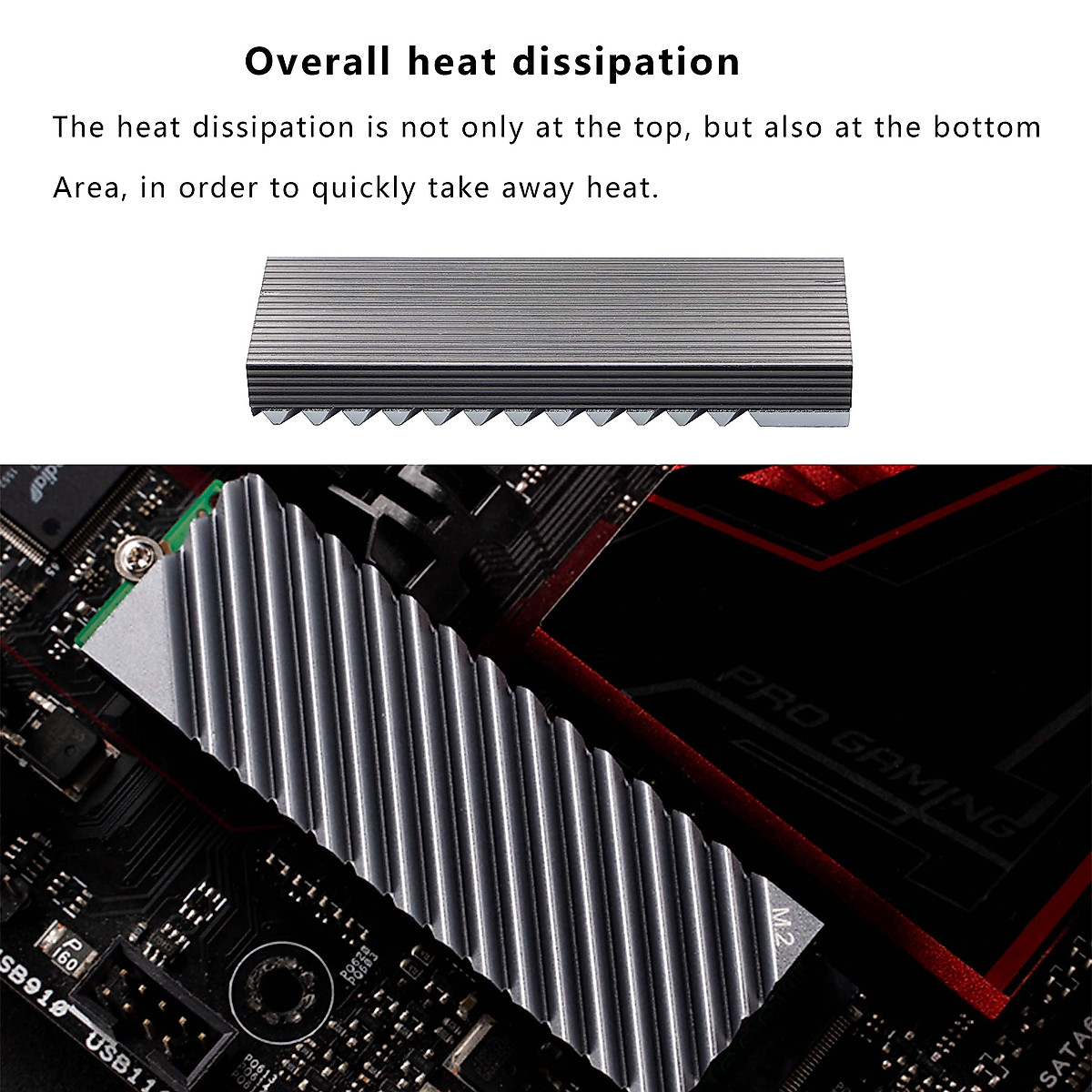 XMSJSIY M.2 2280 Heatsink Cooler,SSD Double-Sided Heat Sink with Thermal Silicone Pad for PCIE M.2 SSD or SATA M.2 SSD PC Double Sided