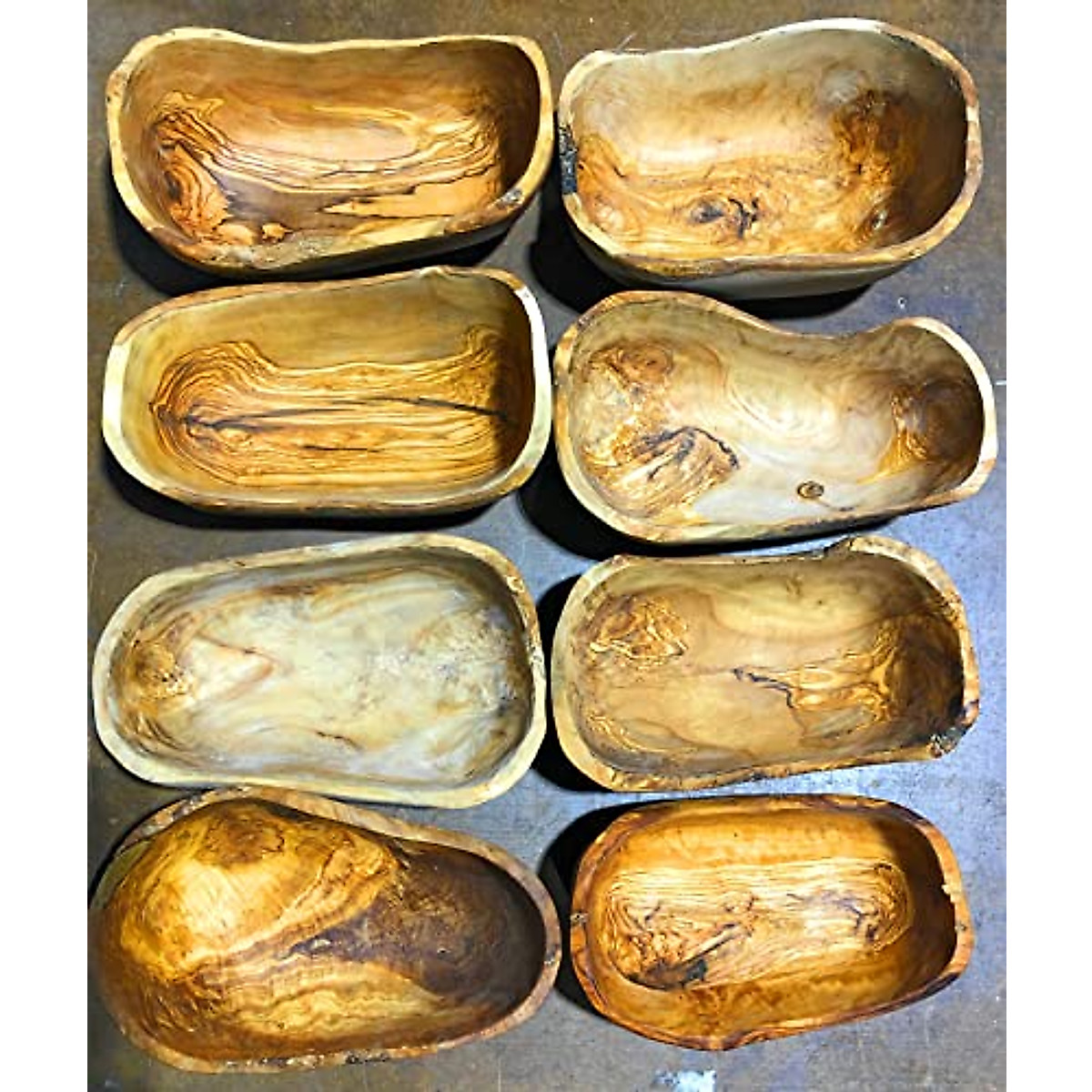 Orchard Hardwoods 10" Rustic Oval Artisan Olive Wood Dough Bowl Bread Basket Boat Shaped - Live bark edge. Natural Server for Fruit, Salads, Chips, Popcorn. In Lg 10" or XL 12". (Large 10x5-6x4)