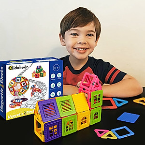 KIDCHEER Magnetic Tiles STEM Toddler Toys 100PCS Kids Magnet Building Blocks Game Educational Stacking Blocks Gift for Boys & Girls