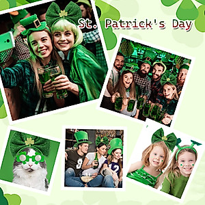 BELSITA St.Patrick’s Day Headbands Shamrock Hair Hoop Green Glitters Bows Shamrock Head Boppers for St.Patrick’s Day Party Hair Accessories Lucky Hairbands Irish Costume Party Gifts