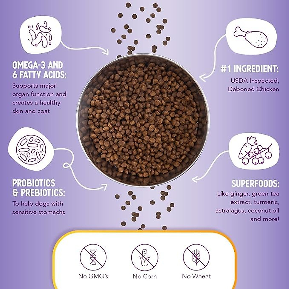 Health Extension Little Bites Chicken & Brown Rice Dry Dog Food (4 lb / 1.8 Kg) - Natural with Probiotics and Superfoods for Teacup, Toy & Small Breeds (Pack of 2)