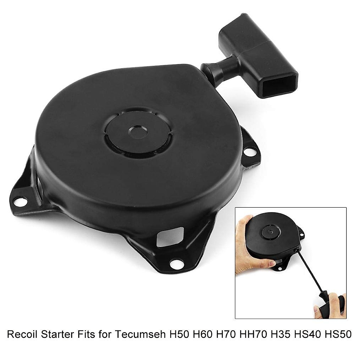 Gorgeri Tecumseh Recoil, Pull Start for Tecumseh 5Hp 590602 Recoil Lawn Mower Recoil Pull Start Starter Assembly Fits for Tecumseh H50 H60 H70 HH70 H35 HS40 HS50 590473 590602 590420 590420A (Black)