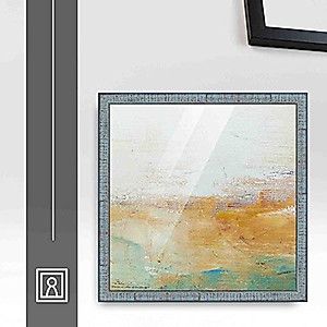 7x7 Frame Blue Scuffed Farm Board Solid Wood Picture Frame Width 0.75 Inches | Interior Frame Depth 0.5 Inches | Kingsley Blue Distressed Photo Frame Complete with UV Acrylic, Foam Board Backing &
