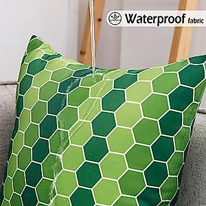 CARRIE HOME Green Outdoor Pillow Covers Waterproof 18x18 Set of 4, Lime Green Outdoor Pillows Decorative Spring Summer Throw Pillow Covers 18 x 18, Outdoor Porch Patio Decor Pillows (No Inserts)