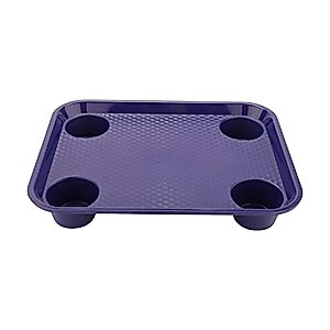 G.E.T. FT-20-CB BPA-Free Stackable Cafeteria / Fast Food Tray, 17" x 14", Cobalt Blue (Set of 12)
