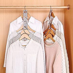 Closet Hanger Organizers, Space Saving Clothes Hanger Connector Hooks, Heavy Duty Hanger Extenders, Closet Hangers Space Savers for Shirts Pants (10)