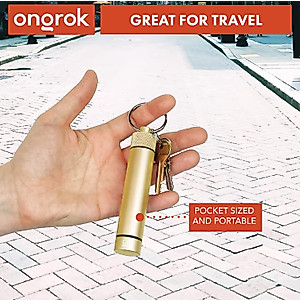 ONGROK Premium Storage Tube, Keychain, Pocket-Sized, Airtight, Aluminum Metal Holder and Case (Gold)
