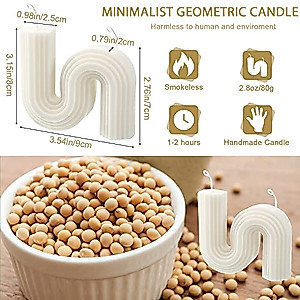 Coume 2 Pieces Aesthetic Candles Bubble Cube and S Shaped Candle White Soy Wax Scented Cool Twist Art Decor for Home Birthday Holiday Christmas Party Gift Relaxation Supplies, Blue