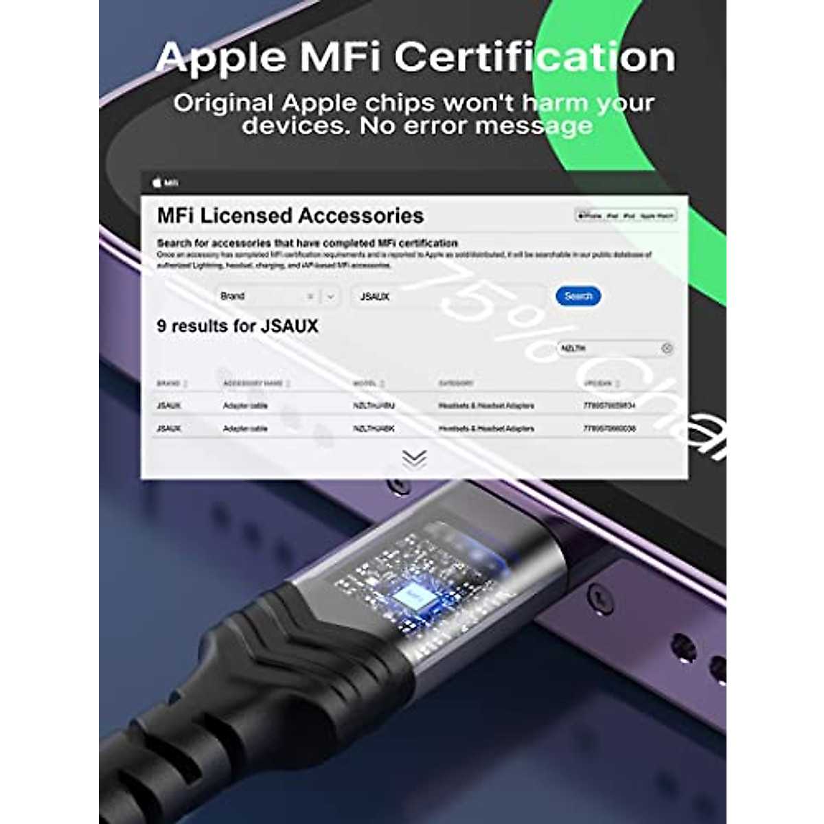 JSAUX Lightning to 3.5mm Adapter, iPhone Headphone Adapter [Apple MFi Certified] iPhone Aux Adapter Compatible with iPhone 14/14 Pro Max/13/13 Pro Max/12/12 Pro Max/11/11 Pro Max/SE/X/XR/XS/8-Grey