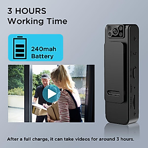 Sheawasy Body Camera 1080p, Wearable Body Worn Cameras, Pocket Bodycam for Law Enforcement, Security Guard, 4 Hours Battery Life, 32GB inside, for Indoor and Outdoor Us