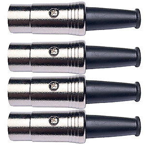 CESS Metal Body 5 Pin DIN Male Plug MIDI Cable Connector Soldering (4 Pack)