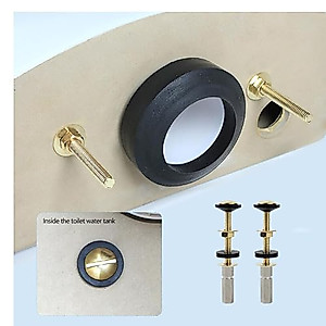MUHBIJO Toilet Tank to Bowl Bolt Kits Toilet Seat Screws for Tank Solid with Extra Long Nuts Easy to Install and Double Gaskets for Fastening No Leakage (2)