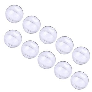 Zonster 10pcs Clear Plastic Balls Empty Round Clear Capsules for Toy Gumball Machines Small Containers Surprise