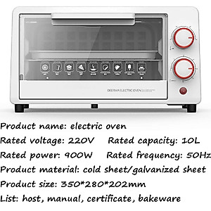 Multifunctional Countertop Flow Toaster Oven, Household Large-Capacity 10L Double-Layer Baking Electric Oven, Automatic Mini Electric Fryer (White)