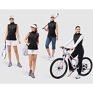 33,000ft Women's Lightweight Running Vest Outerwear with Pockets, Windproof Sleeveless Jacket for Golf Hiking Travel