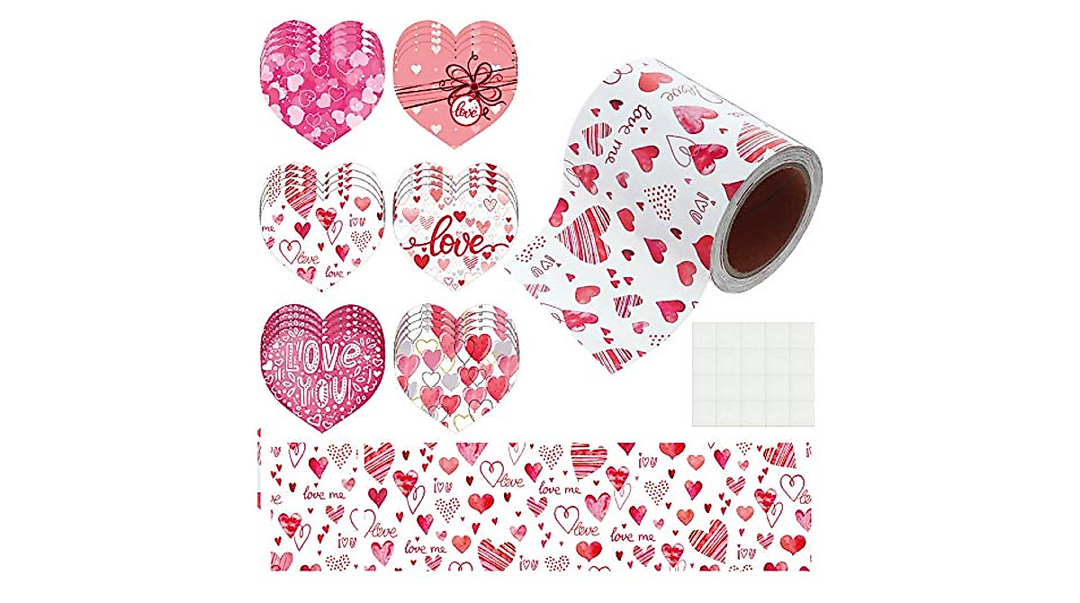 33ft Valentine's Day Heart Bulletin Border & Cutouts
