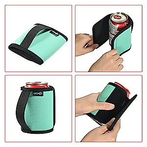 Cosmos Pack of 3 Soft Neoprene Can Cooler Sleeve Insulator Can Cover Insulated Can Sleeves with Handle for Standard 12 Fluid Ounce Drink & Beer Cans