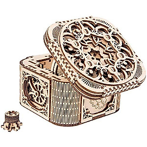 Quenny creative wooden mechanical transmission jewelry box,assembled model Valentine's day gift.