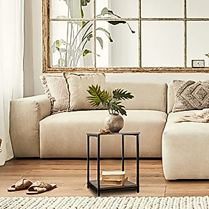 Verybegin End Table, Small Side Table with 2-Tier Storage Shelf, Wooden Nightstand, Sofa Table, Coffee Table for Small Space, Living Room, Bedroom, Modern Furniture, 20.5" H x 15.7" W x 11.8" D