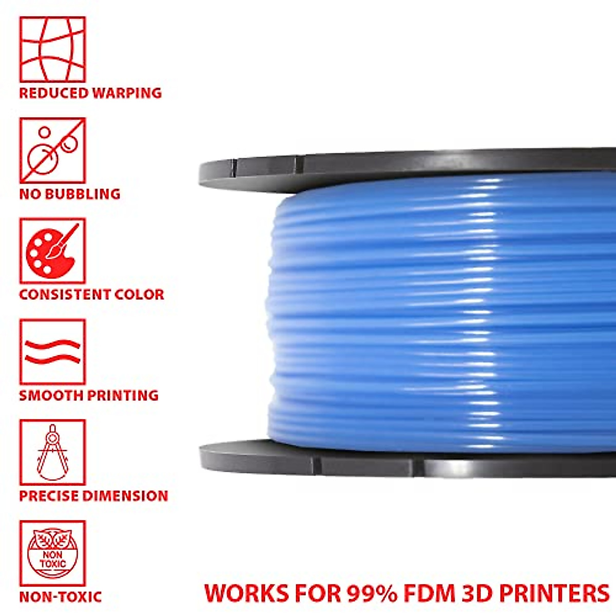 XYZPrinting PETG Filament 1.75mm, NFC Chip, 3D Printer Filament, 600g (1.3lbs), Dimensional Accuracy +/- 0.02 mm, Fit Most 3D Printers, Clear Blue